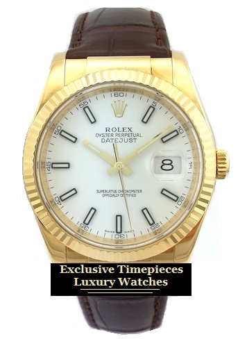 Rolex Datejust Mens Yellow Gold White Dial Ref. 116138 – Exclusive ...