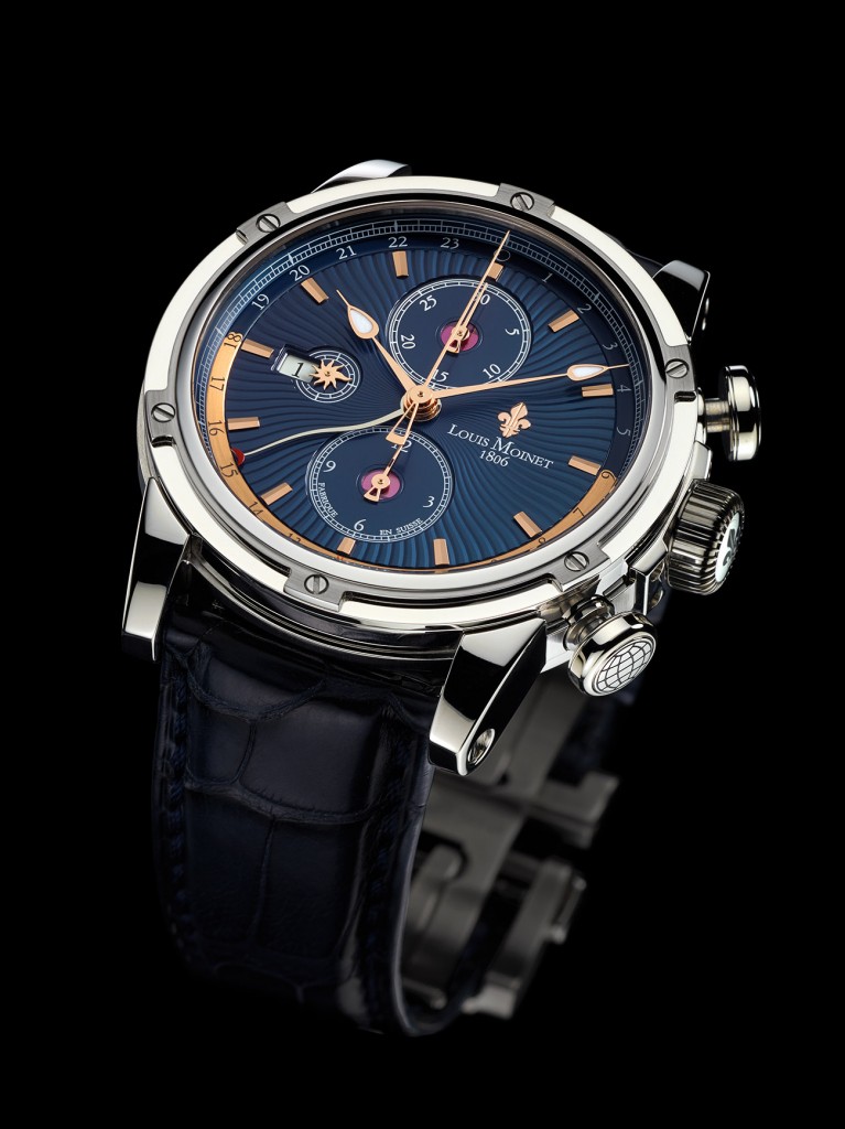 Louis Moinet Chronograph Stainless Steel Blue Dial, Ref. LM.24.10.25 ...